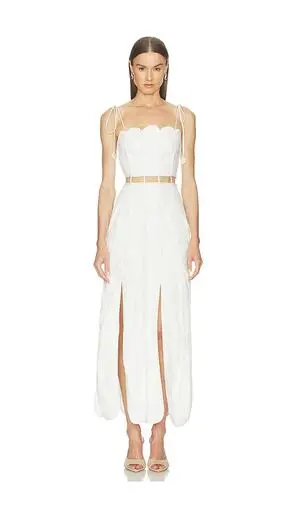 Azulu Malta Dress With Scalloped Neckline And Waist Cut-out Detail