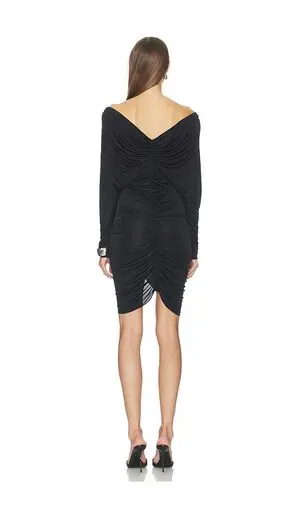 Atlein V-neck Ruched Mini Dress