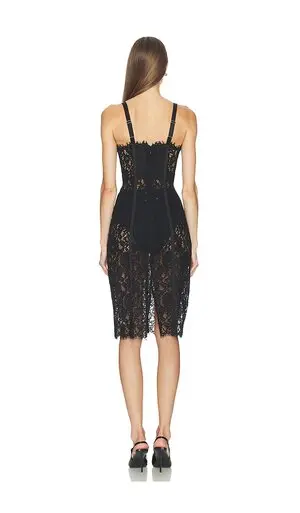 L'Agence Jennifer Lace Bustier Midi Dress