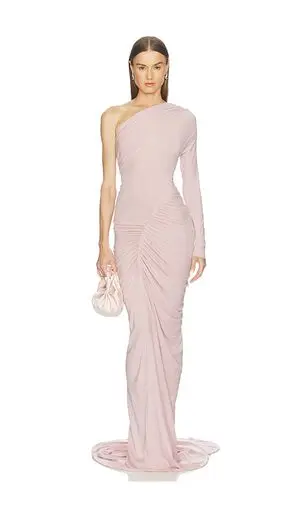 Atlein One Sleeve Ruched Gown