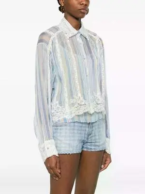 Ermanno Scervino Striped Lace Shirt
