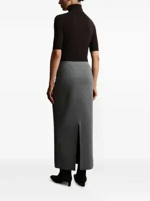 12 STOREEZ Knitted Midi Skirt - Grey