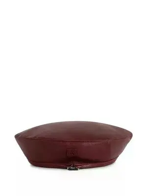 Manière De Voir Anya Faux-leather Beret - Red