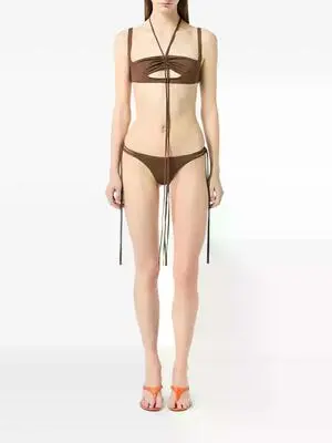 Blumarine Cut-out Detail Bikini Top - Brown