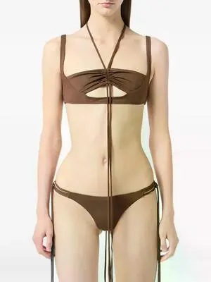 Blumarine Cut-out Detail Bikini Top - Brown