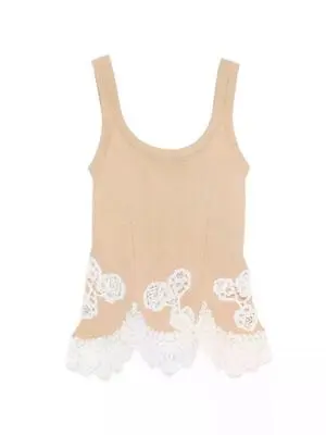 Ermanno Scervino Lace Detail Ribbed Vest