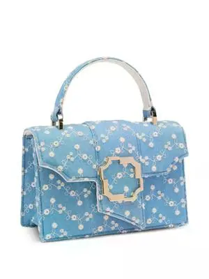 MALONE SOULIERS Floral-printed Mini Handbag With Buckle Detail - Blue