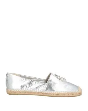 Tory Burch Leather Espadrilles - Silver