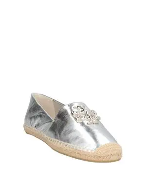 Tory Burch Leather Espadrilles - Silver