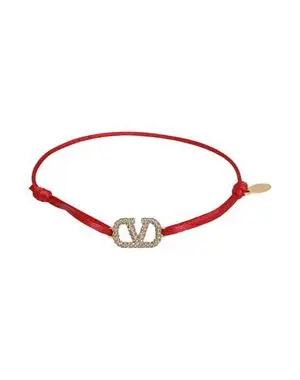 Valentino Garavani Bracelet With Crystals And Logo - Red