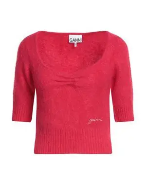 GANNI Knitted Sweater With Embroidered Logo