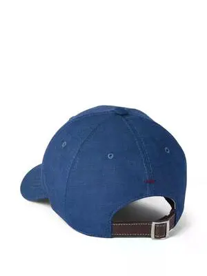 Brunello Cucinelli Embroidered Wool Baseball Cap - Blue
