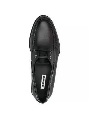 JIL SANDER Eyelets Boat Shoes - Black