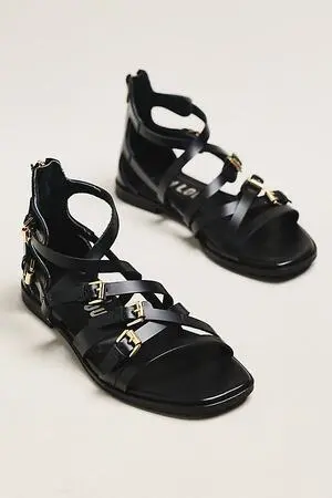 BIBI LOU Gladiator Buckle Sandals - Black