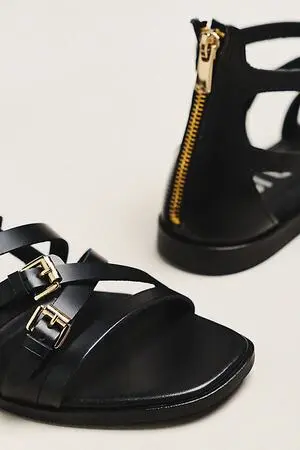 BIBI LOU Gladiator Buckle Sandals - Black
