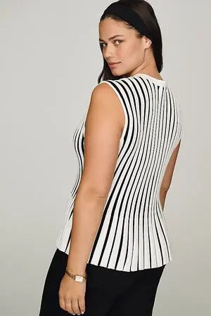 English Factory Ribbed Stripe Buttondown Sweater