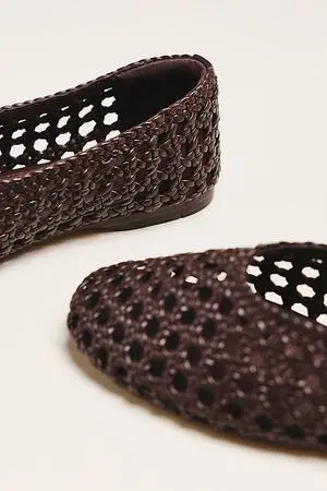 Sam Edelman Shira Woven Ballet Flats - Dark Brown