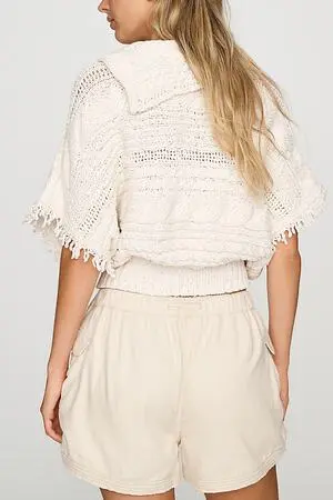 PILCRO Ruched Flight Shorts - Ivory