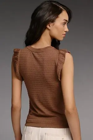 Maeve Ruffled Crew-neck Tank Top - Acorn
