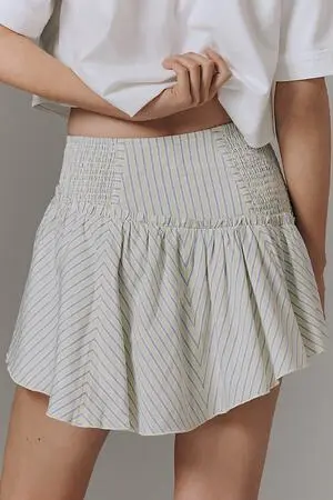 Maeve Asymmetric Flounced Mini Skirt