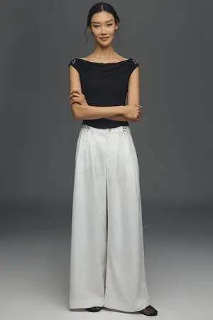 Maeve Draped Sleeveless Boat-neck Top
