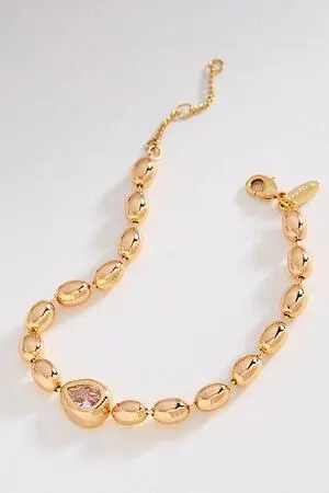 Anthropologie Beaded Crystal Bracelet - Gold