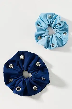 Anthropologie Grommet Scrunchies Set Of 2 - Navy & Baby Blue