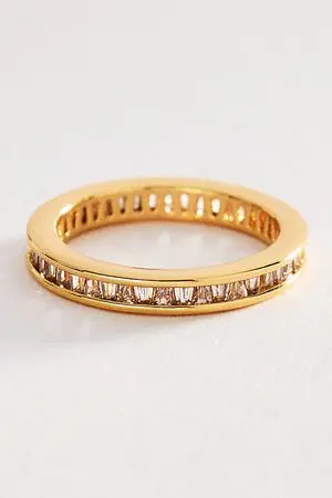 Anthropologie Angled Crystal Ring - Gold