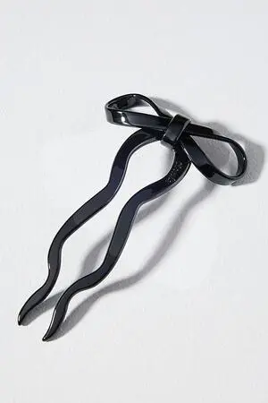 CHUNKS Bow Hair Pin Black