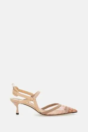 Fendi Kitten Heel Mesh Pumps - Rose