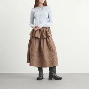 DAMSON MADDER Anika Eyelet Midi Skirt