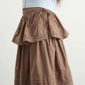 DAMSON MADDER Anika Eyelet Midi Skirt
