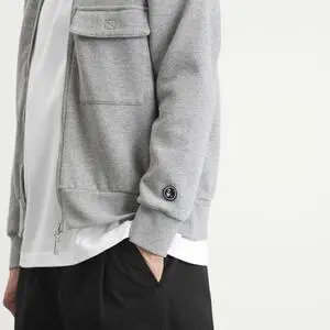 Universal Works Tyler Zip Sweat Jacket - Grey Marl
