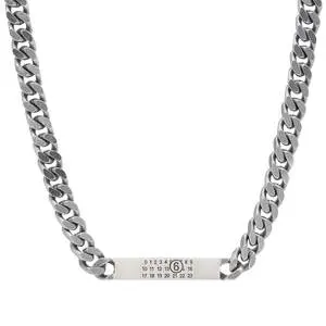 MAISON MARGIELA Id Tag Curb Necklace - Brunito