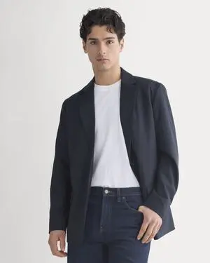 Everlane Tropical Wool Blazer - Dark Navy