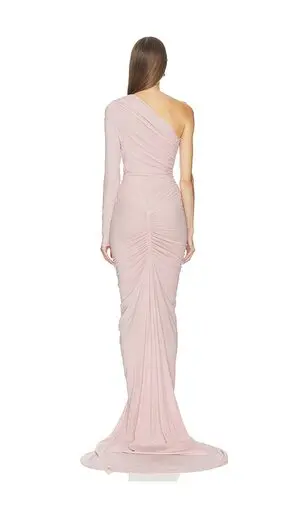 Atlein One Sleeve Ruched Gown - Blush