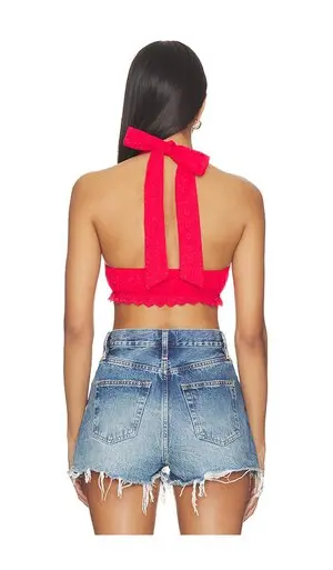 NIA X Revolve Eyelet Halter Top