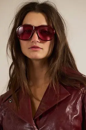 Free People Robi Square Sunglasses - Cranberry