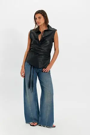 NICHOLAS K Sleeveless Leather Top