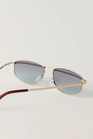Free People Milo Aviator Sunglasses - Gold/lake