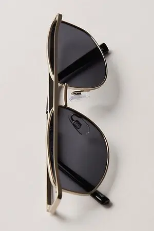 Free People Milo Aviator Sunglasses - Silver/black