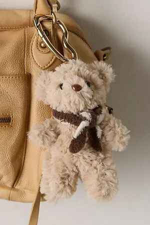 Free People Fuzzy Bear Bag Charm - Sand