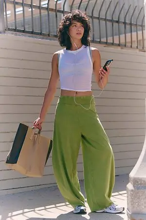 Free People Hot Shot Easy Pants - Olive