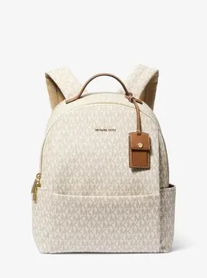 Michael Kors Sable Medium Signature Logo Backpack - Natural