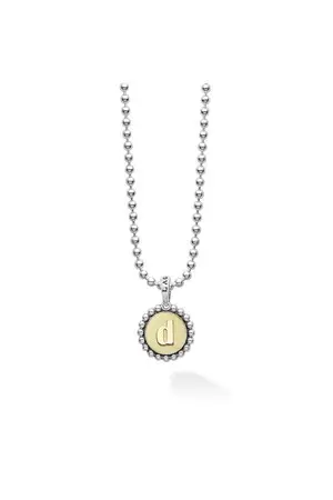 Lagos Signature Caviar D Initial Charm Necklace - Gold