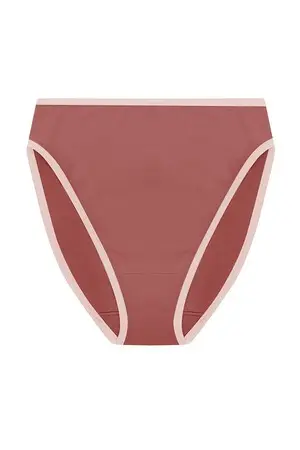 Natori Bliss Bare Cotton High Cut Brief - Red