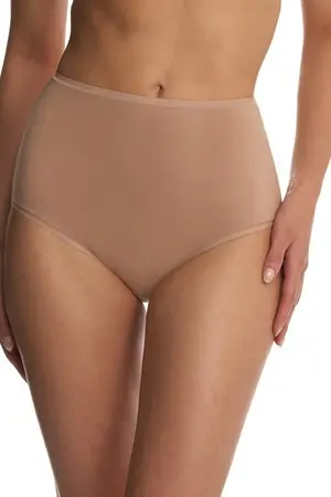 Natori Bliss Bare Cotton High Waist Brief - Brown