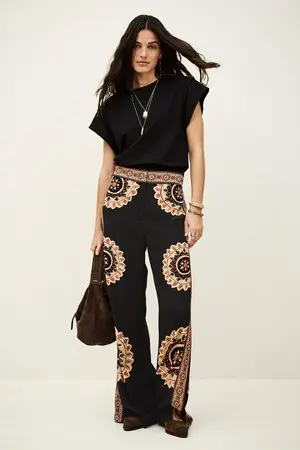 Ba&sh Valla Patterned Flared Pants