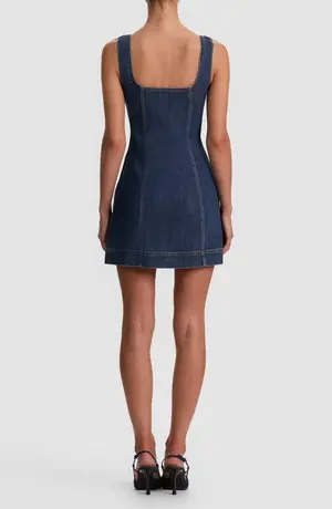 Alice + Olivia Bea Denim Mini Dress - Danica Dark Indigo