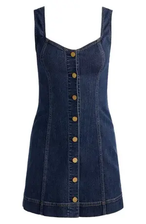 Alice + Olivia Bea Denim Mini Dress - Danica Dark Indigo